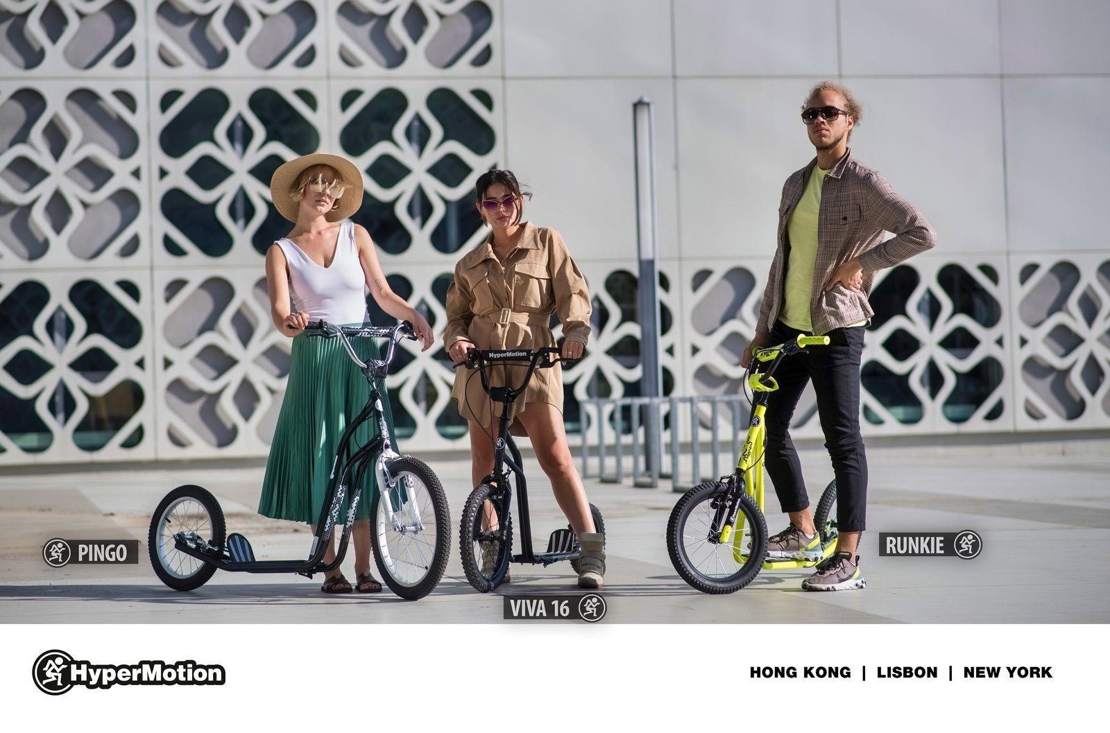 HyperMotion Scooter Cityroller RUNKIE mit aufpumpbaren Rädern 16'' (40 cm)