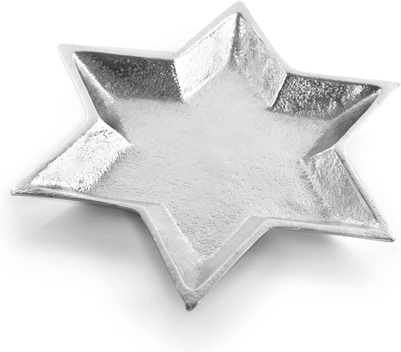 Logbuch Verlag Weihnachtsfigur 2 Silberfarbene Stern Dekoschale Aus