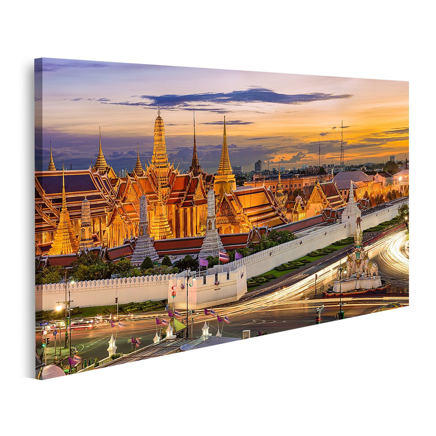 islandburner Leinwandbild Bild auf Leinwand Bangkok Thailand Am Tempel des Smaragdbuddhas und Gr
