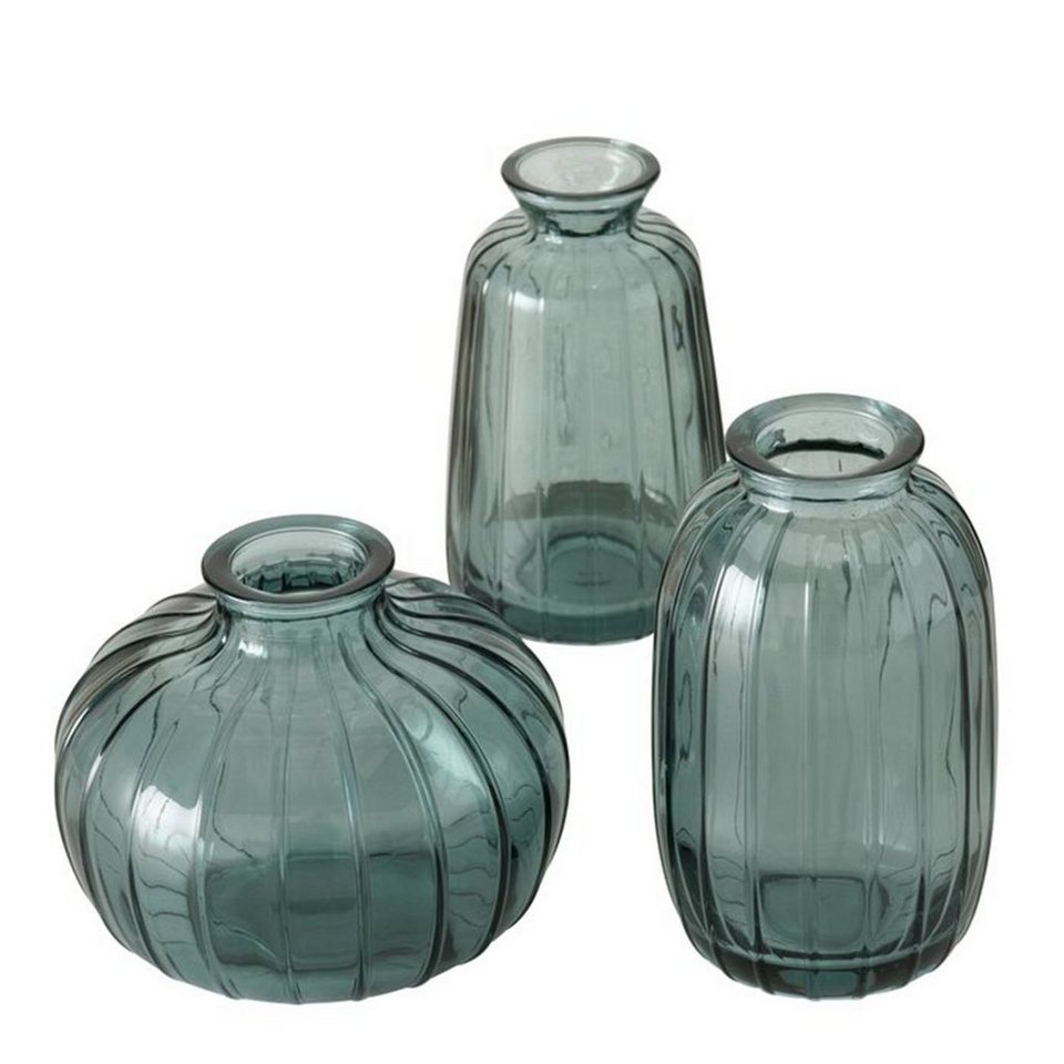Boltze Tischvase Dekovase Im 3er Set Aus Glas 3 Formen Oval Flasche