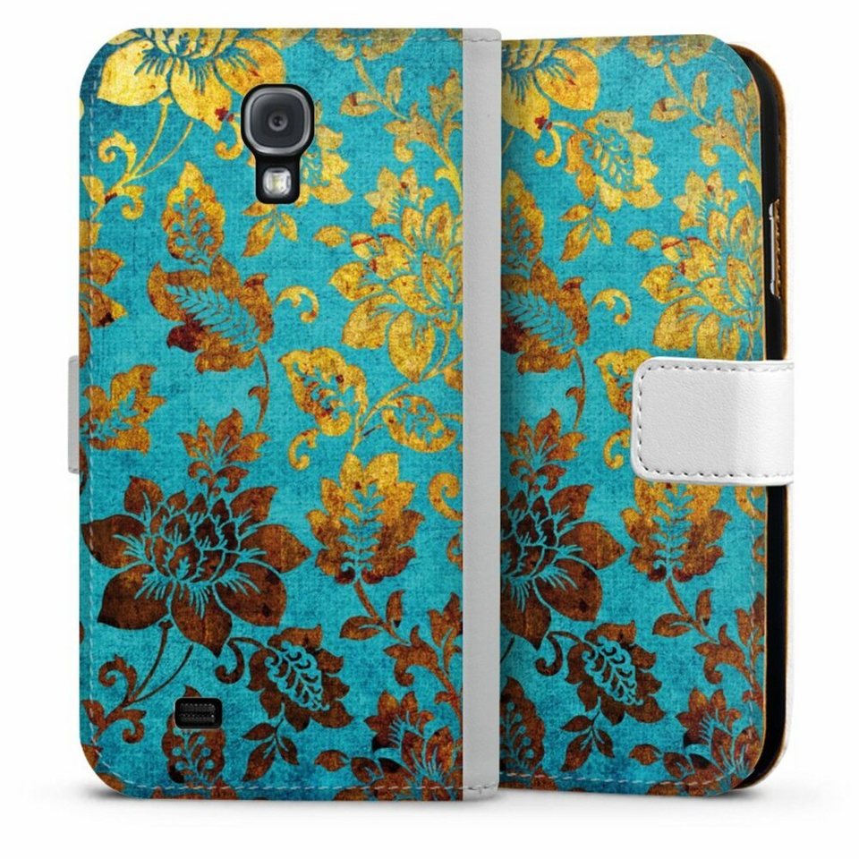 Deindesign Handyhülle Vintage Ornamente Blumen Blue Vintage Samsung