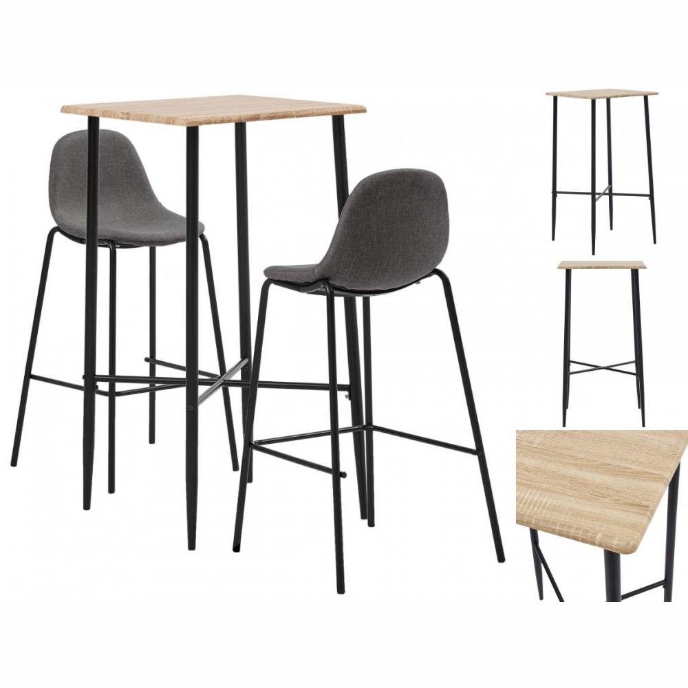 Vidaxl Sitzgruppe 3 Tlg Bar Set Stoff Taupe Hochstühle Barhocker Bar
