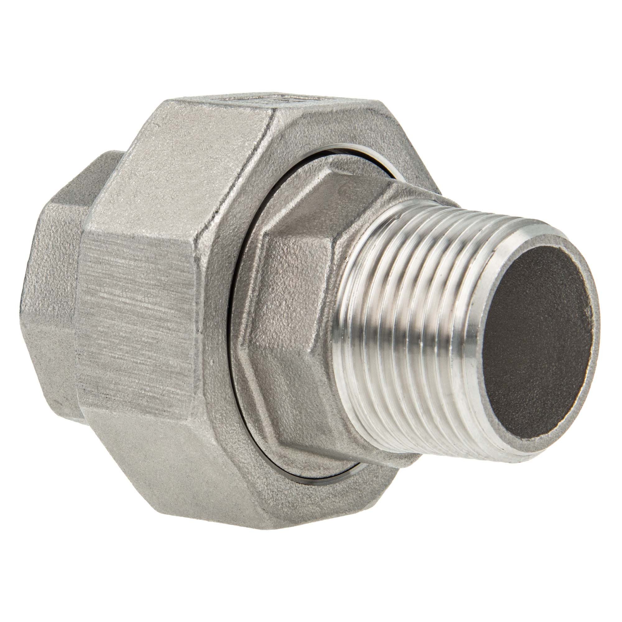 tecuro Gewindefitting Verschraubung konisch dichtend IG x AG Edelstahl V4A (AISI 316), 3/8 Zoll