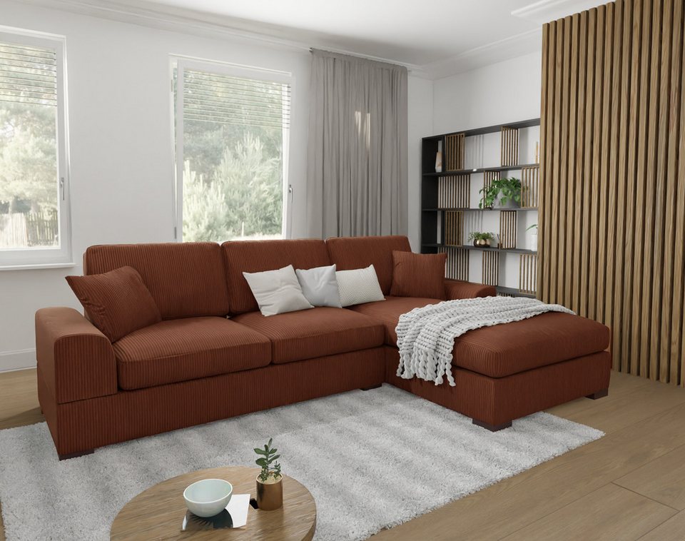 S Style Möbel Ecksofa Leif Mit Schlaffunktion In Cord Stoff Schöner