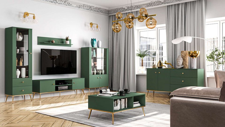 99rooms Wohnwand Emanuel Set 6 St Wohnzimmer Set Mit Soft Close