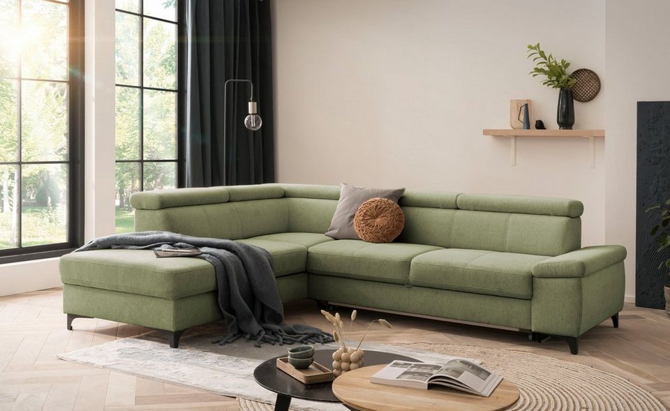 Xdream Ecksofa Samos Mit Schlaffunktion Bettkasten Und Einstellbaren