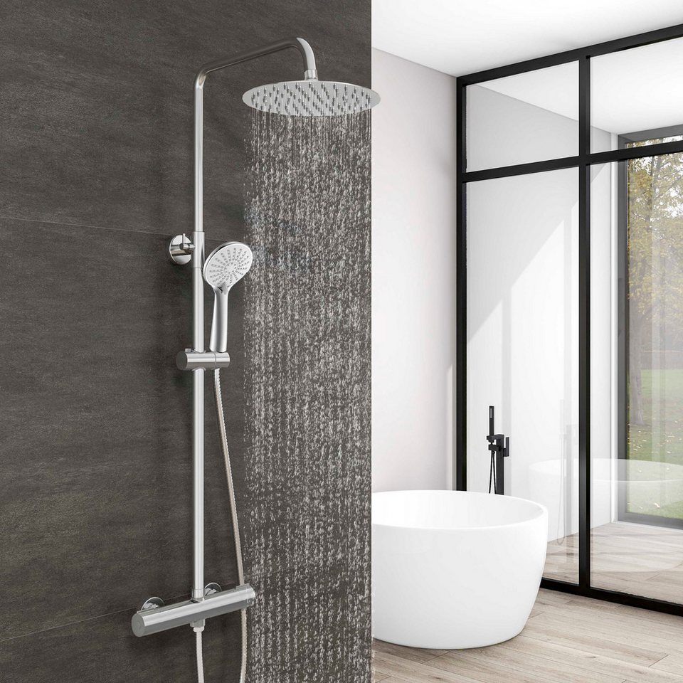Duschspa Duschsystem Duschset Regendusche Mit Thermostat Edelstahl 10