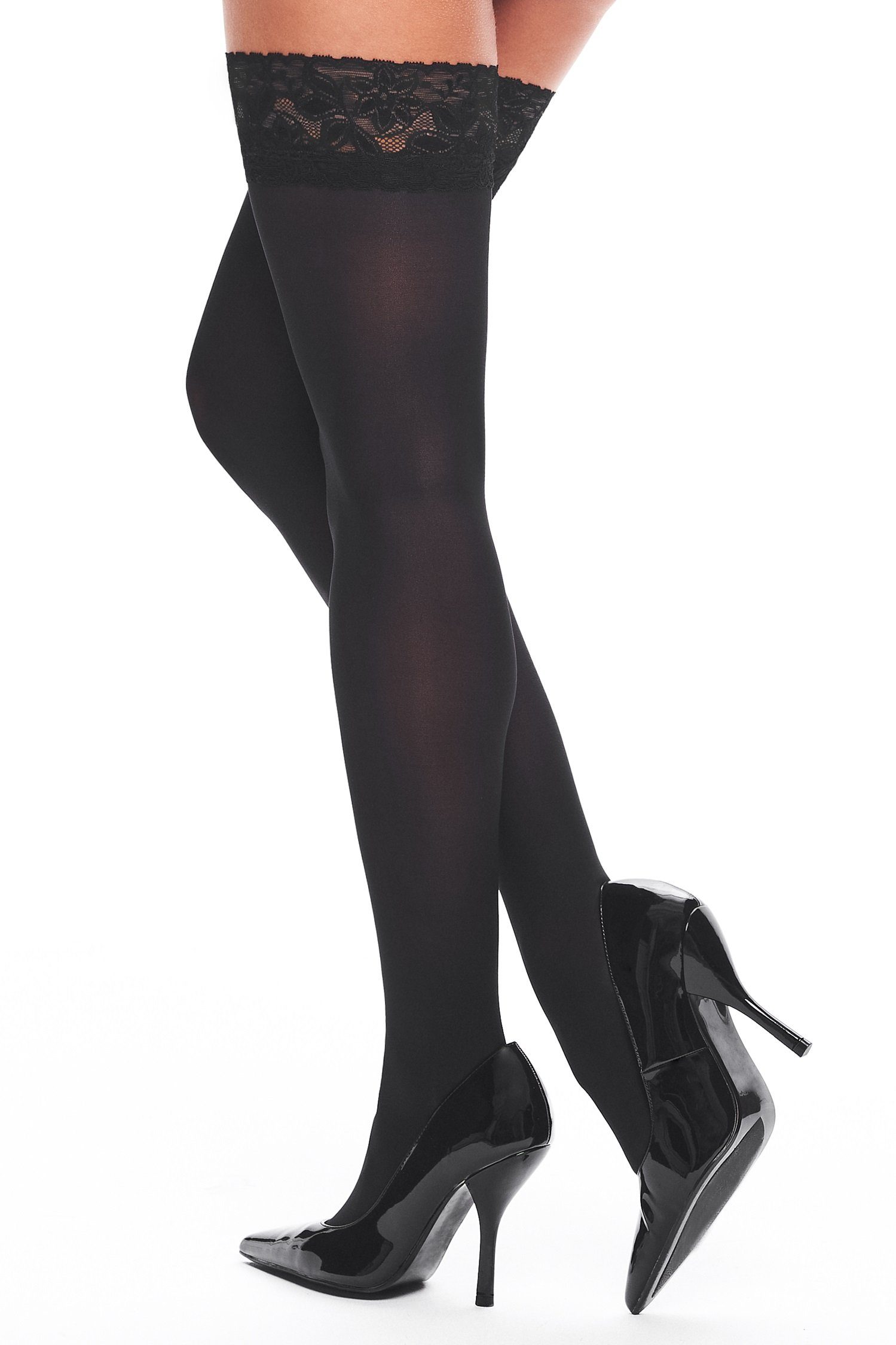 KOTEK Halterlose Feinstrümpfe Halterlose Strümpfe mit Spitzen-Bund ...