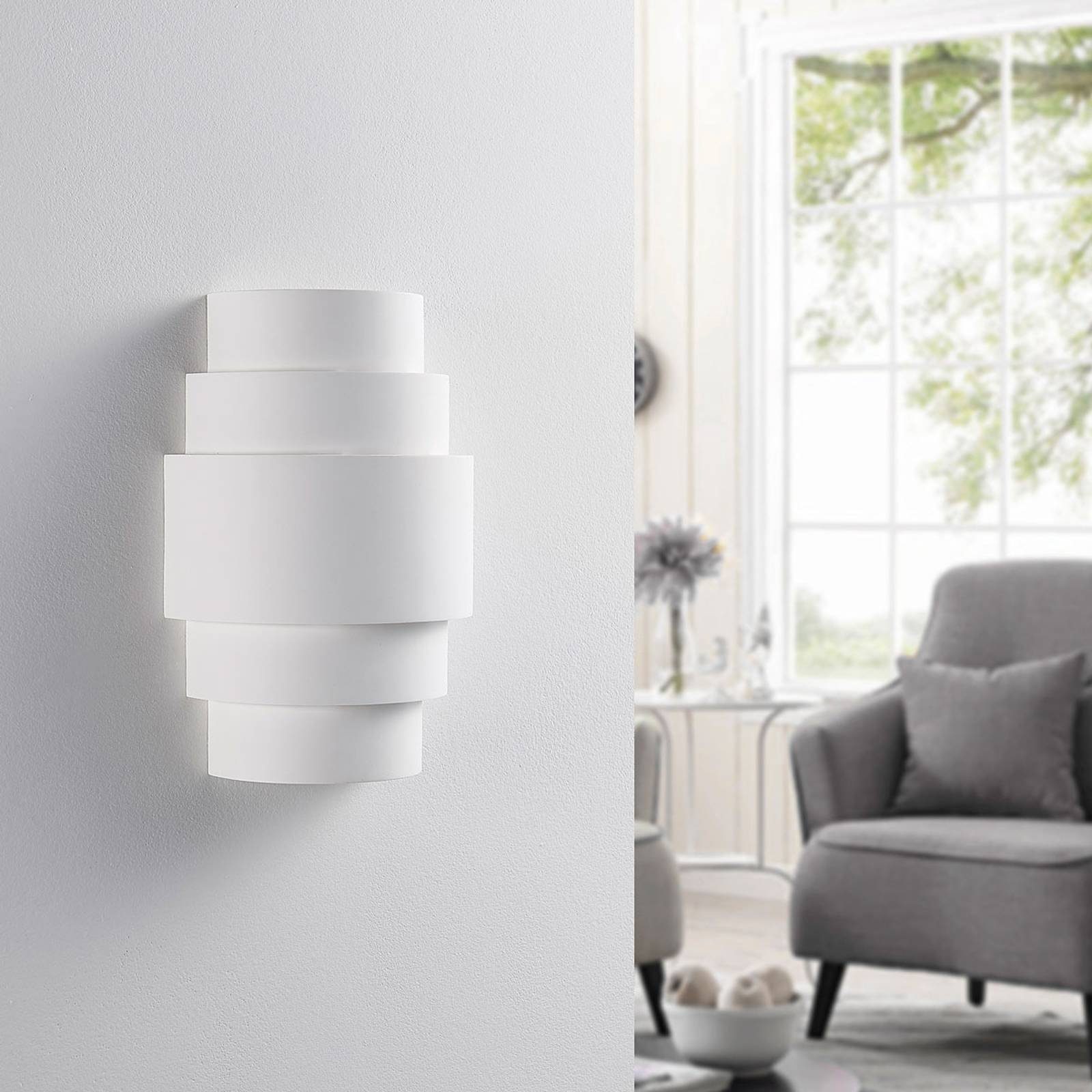 Lindby Wandleuchte Marit Dimmbar Led Lampen Warmweiß Modern Gips