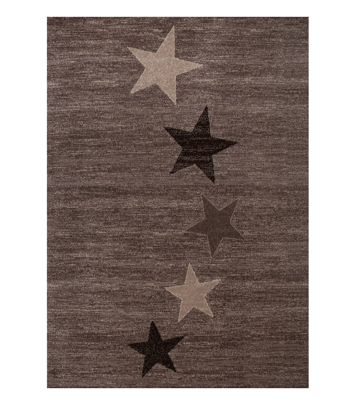 Vimoda Kinderteppich Stern Muster In Braun Beige Teppich Modern