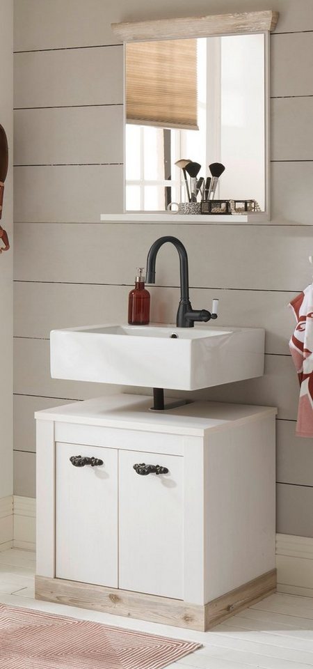 Furndesign Badezimmer Set Rovola In Pinie Weiß Mit Oslo Pinie 2 St