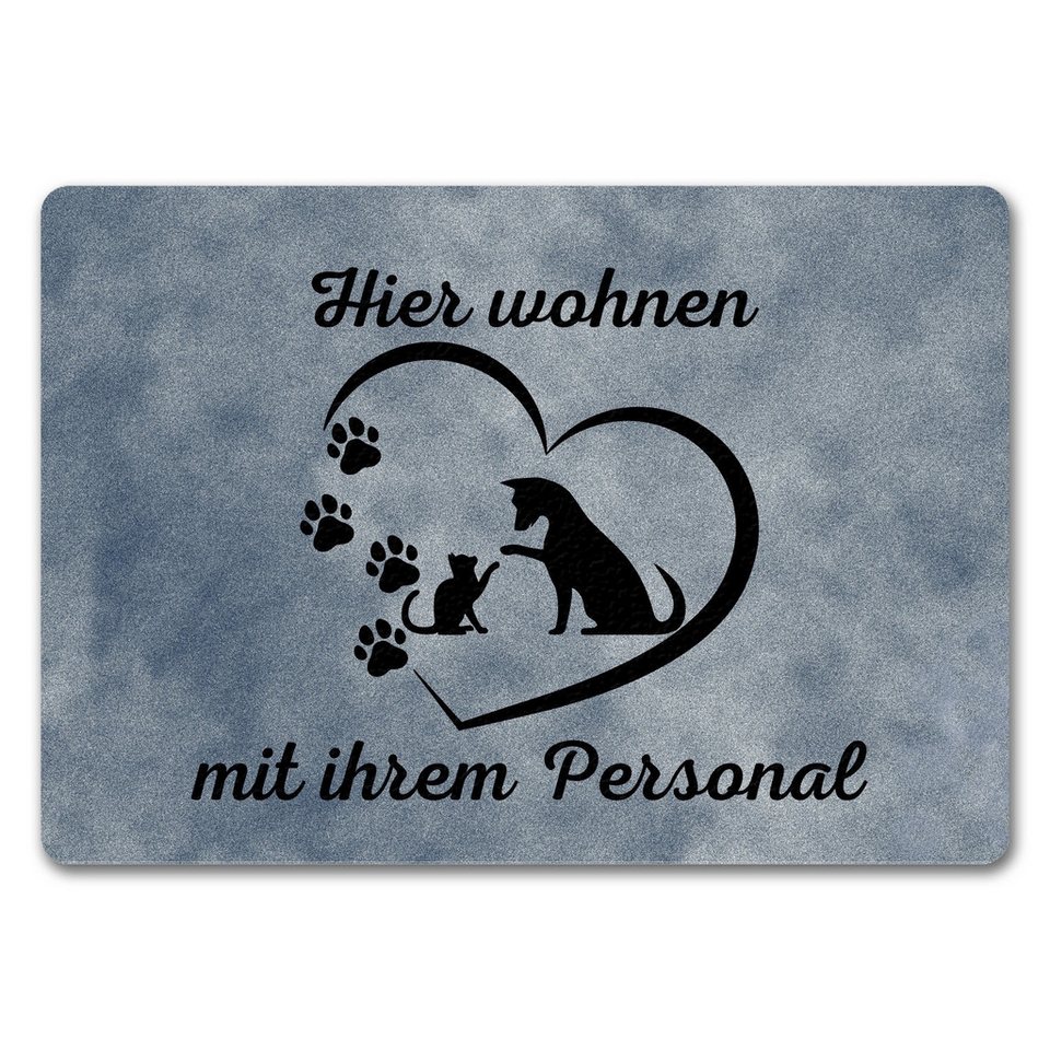 Fußmatte Fußmatte In 35x50 Cm Ohne Rand Hier Wohnen Haustiere Mit Ihrem