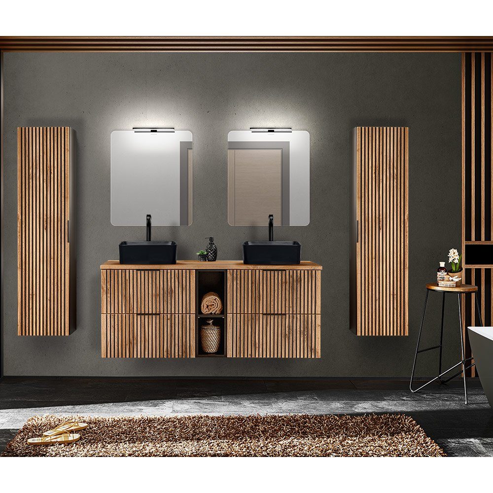 Lomadox Badmöbel Set Xanten 56 Spar Set 5 St Anthrazit Wotan
