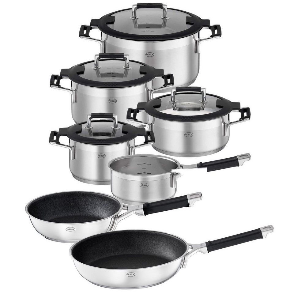 RÖsle Kochtopf RÖsle 91966 Topfset 7tlg Silence Pro Edelstahl Mit 20cm
