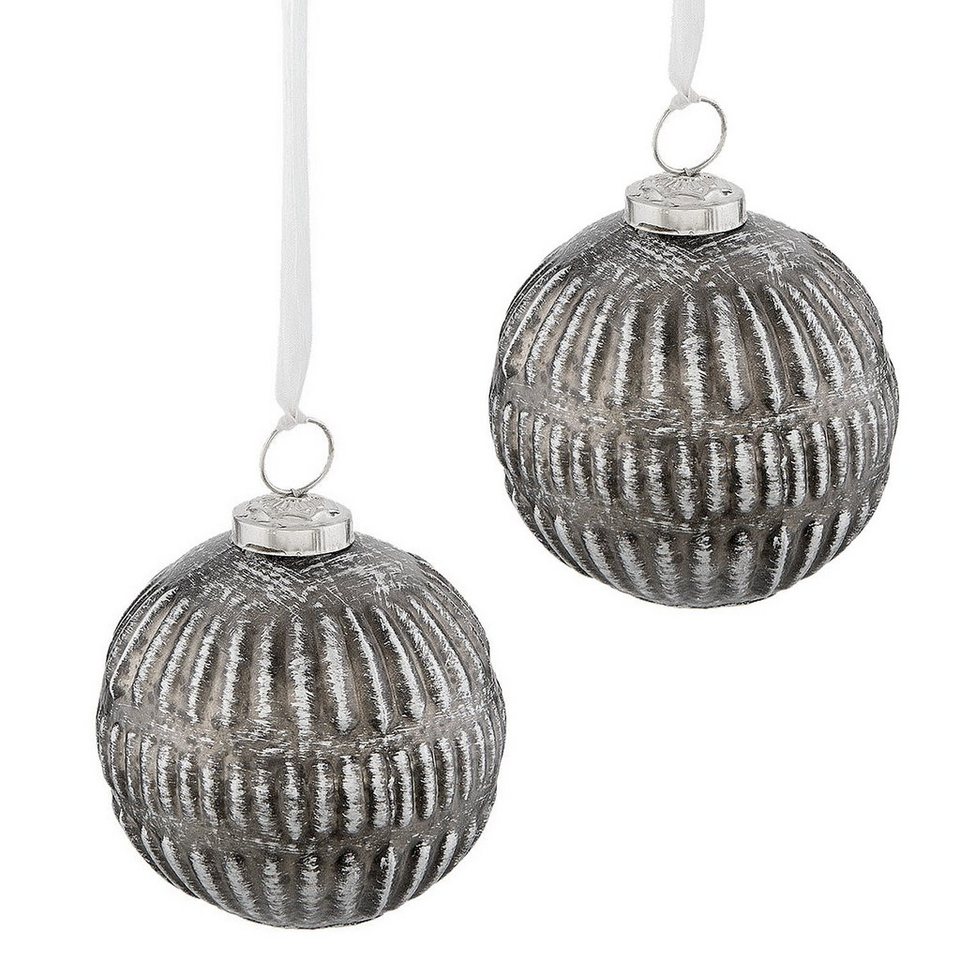 Macosa Home Weihnachtsbaumkugel (2 St), Christbaumkugeln 2 Stück Silber ... Macosa Home Weihnachtsbaumkugel (2 St), Christbaumkugeln 2 Stück Silber ...