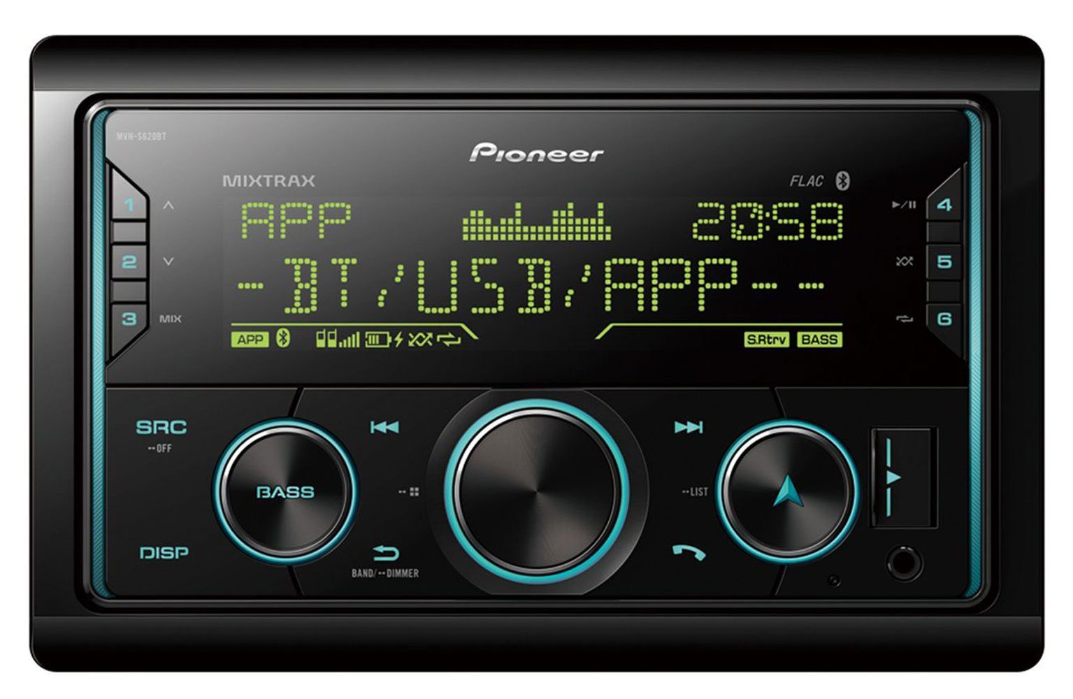 Pioneer MVH-S620BT 2-DIN Bluetooth Apple Android USB Spotify Autoradio ...