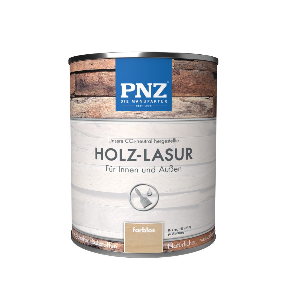 PNZ - Die Manufaktur Lasur Holz-Lasur, natürlicher, wasserbasierter Holzanstrich, Innen & Außen