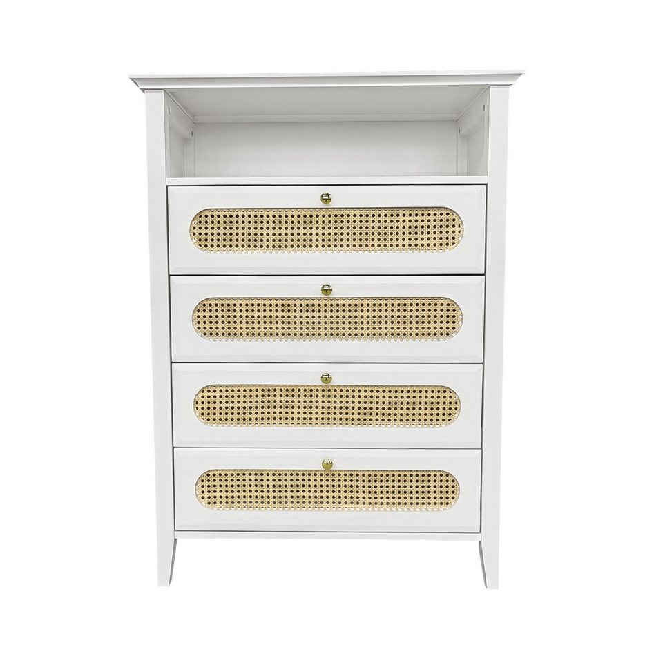Celya Sideboard Kleine Kommode Mit Rattan Beine Aus Massivholz