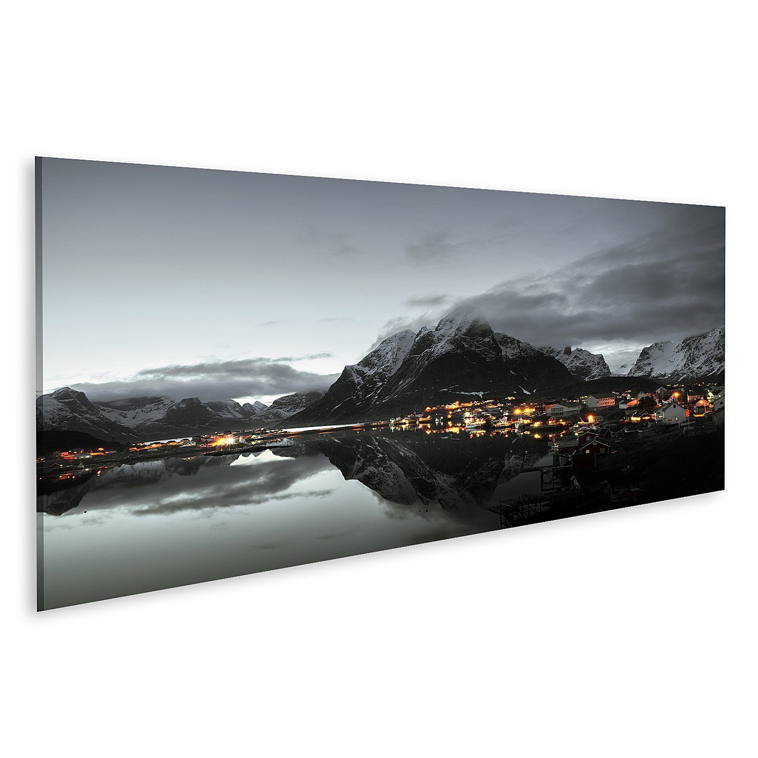 islandburner Leinwandbild Bild auf Leinwand Sonnenuntergang In Reine Village Lofoten Norwegen W