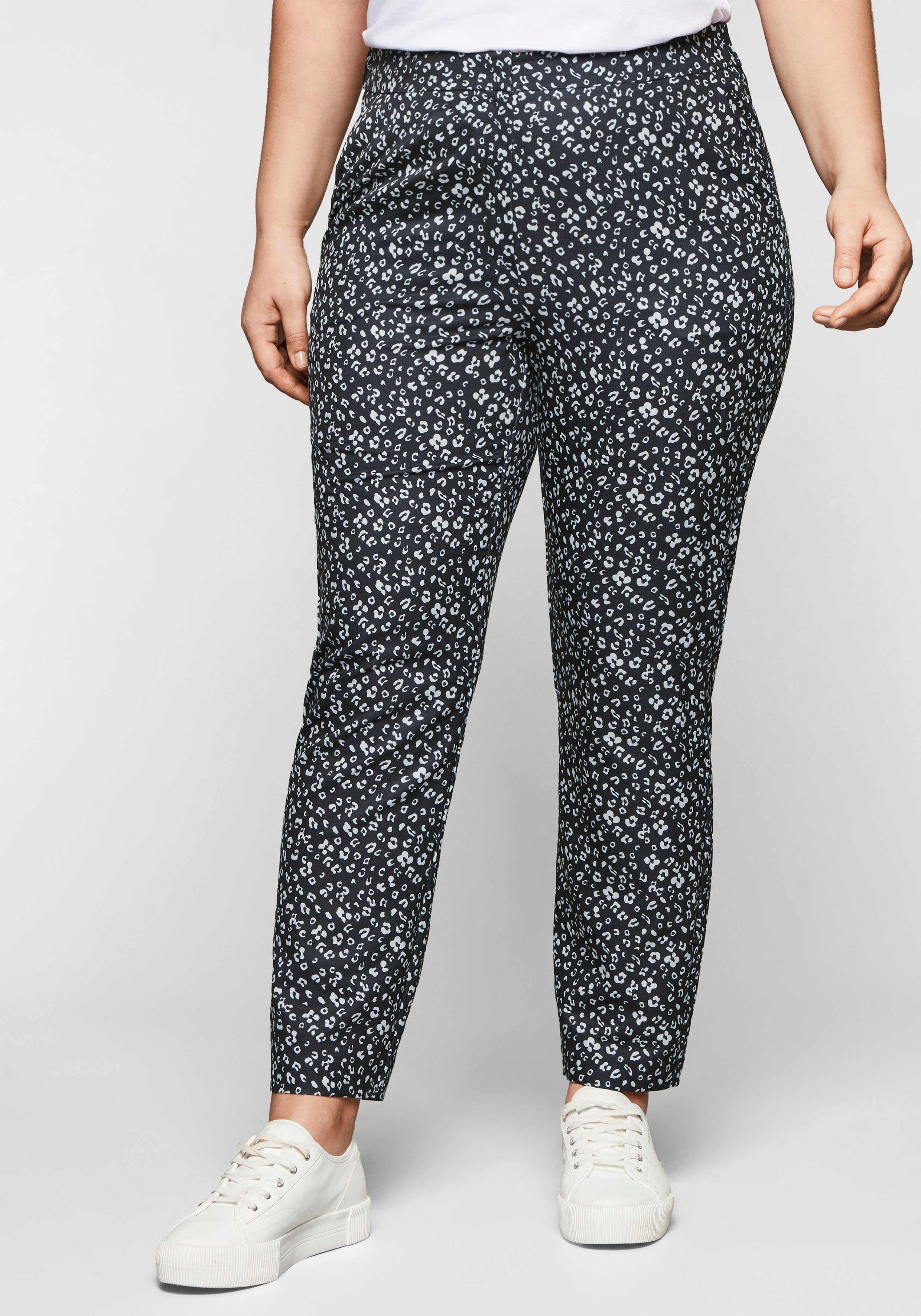 Sheego Stretch Hose Mit Minimalprint Und Gummibund Hinten Online Kaufen