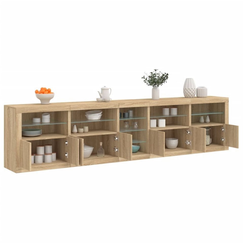 Vidaxl Sideboard Sideboard Mit Led Leuchten Sonoma Eiche 283x37x67 Cm