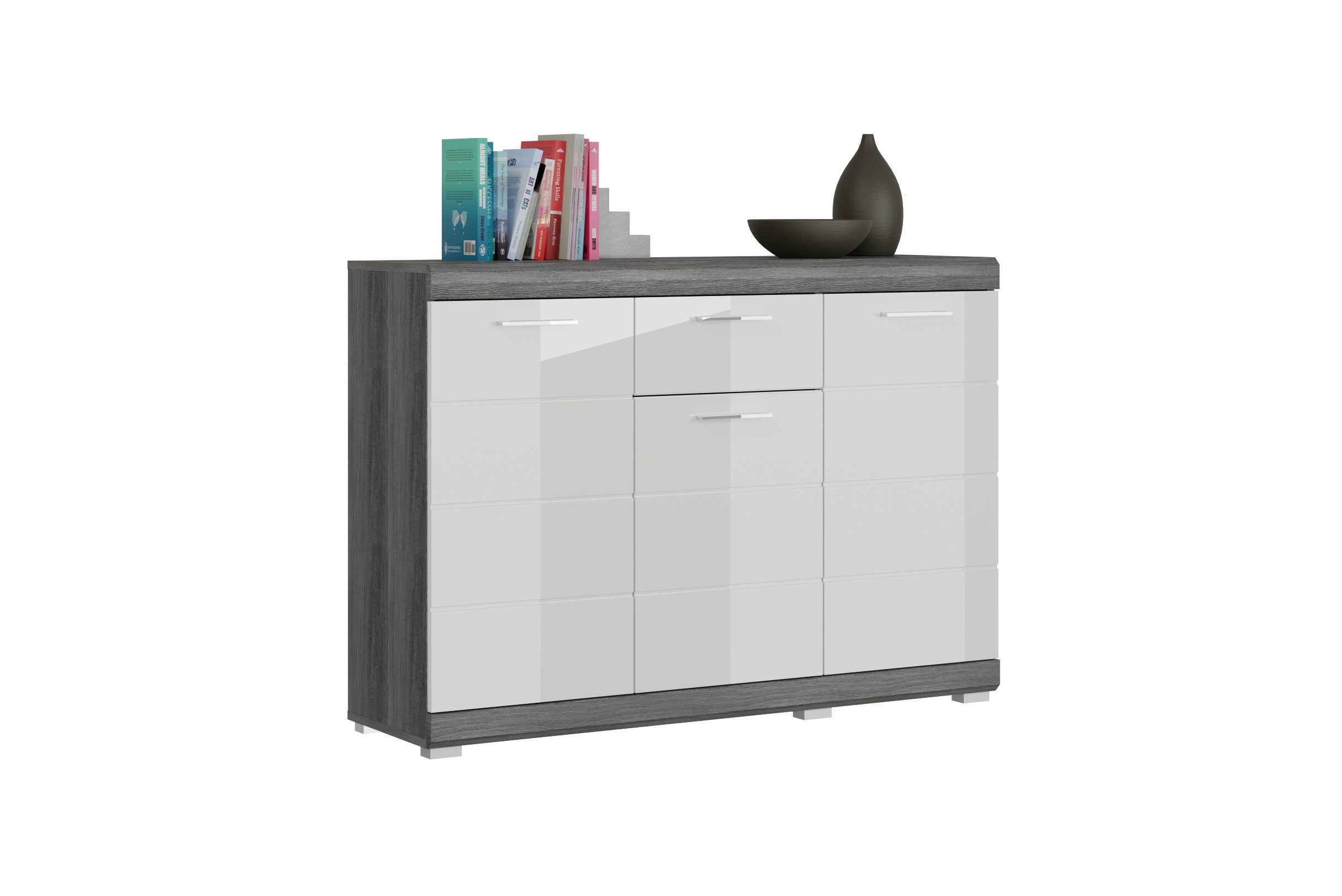The Kuup Kommode Kommode I 3 Türen I 1 Schublade I Modell Tk15 I Weiße