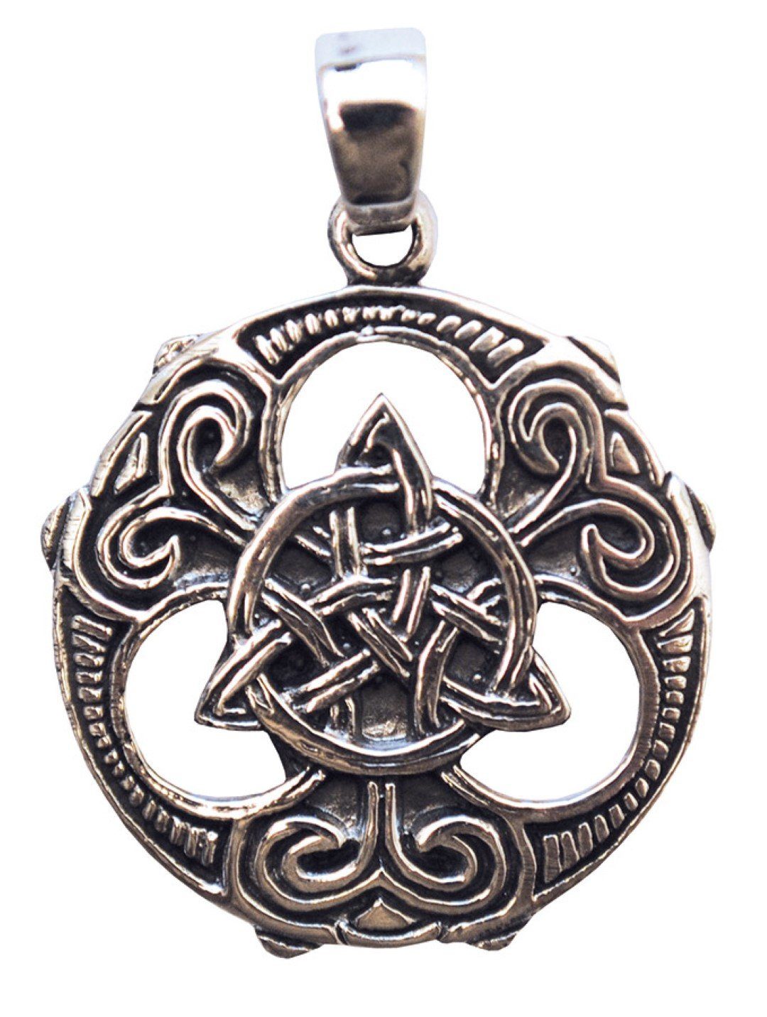 Saraswati Amulett Anhänger "Keltischer Dreiecksknoten" 2,5cm Silber 925