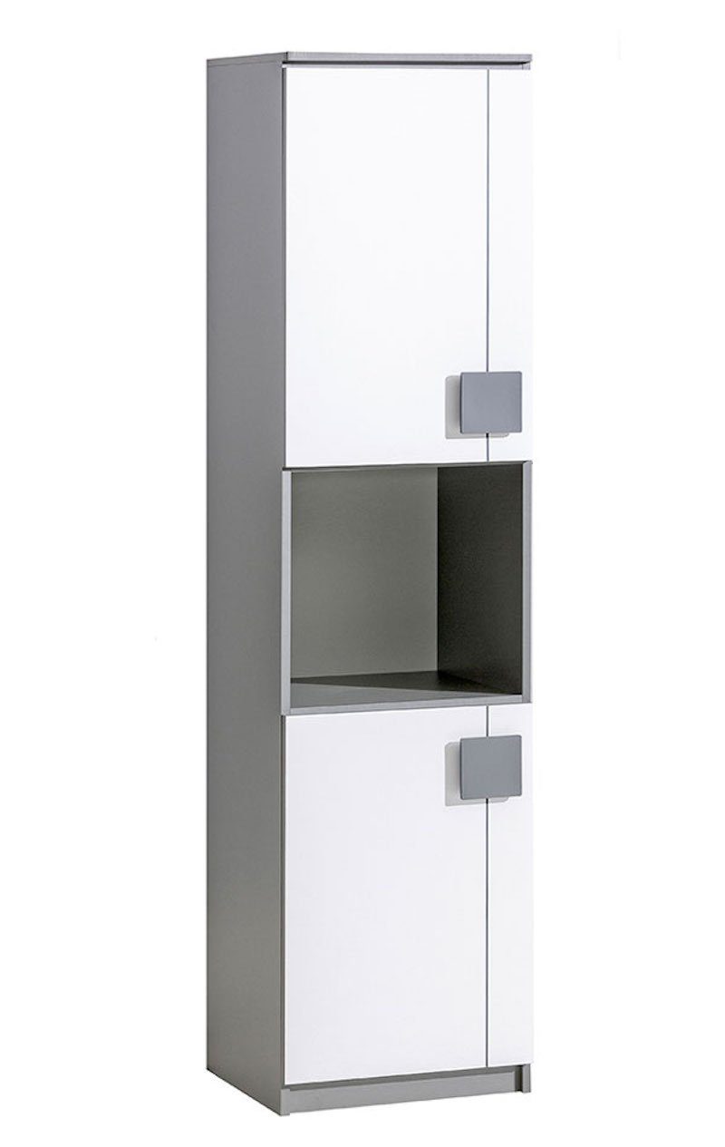 Feldmann Wohnen Stauraumschrank Gami 1 St 45cm 2 Türig Anthrazit Weiß