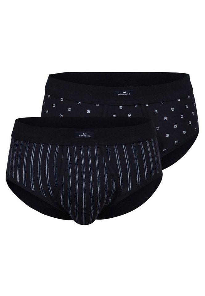 GÖtzburg Slip GÖtzburg Herren Slip Blau Bedruckt 2er Pack 2 St