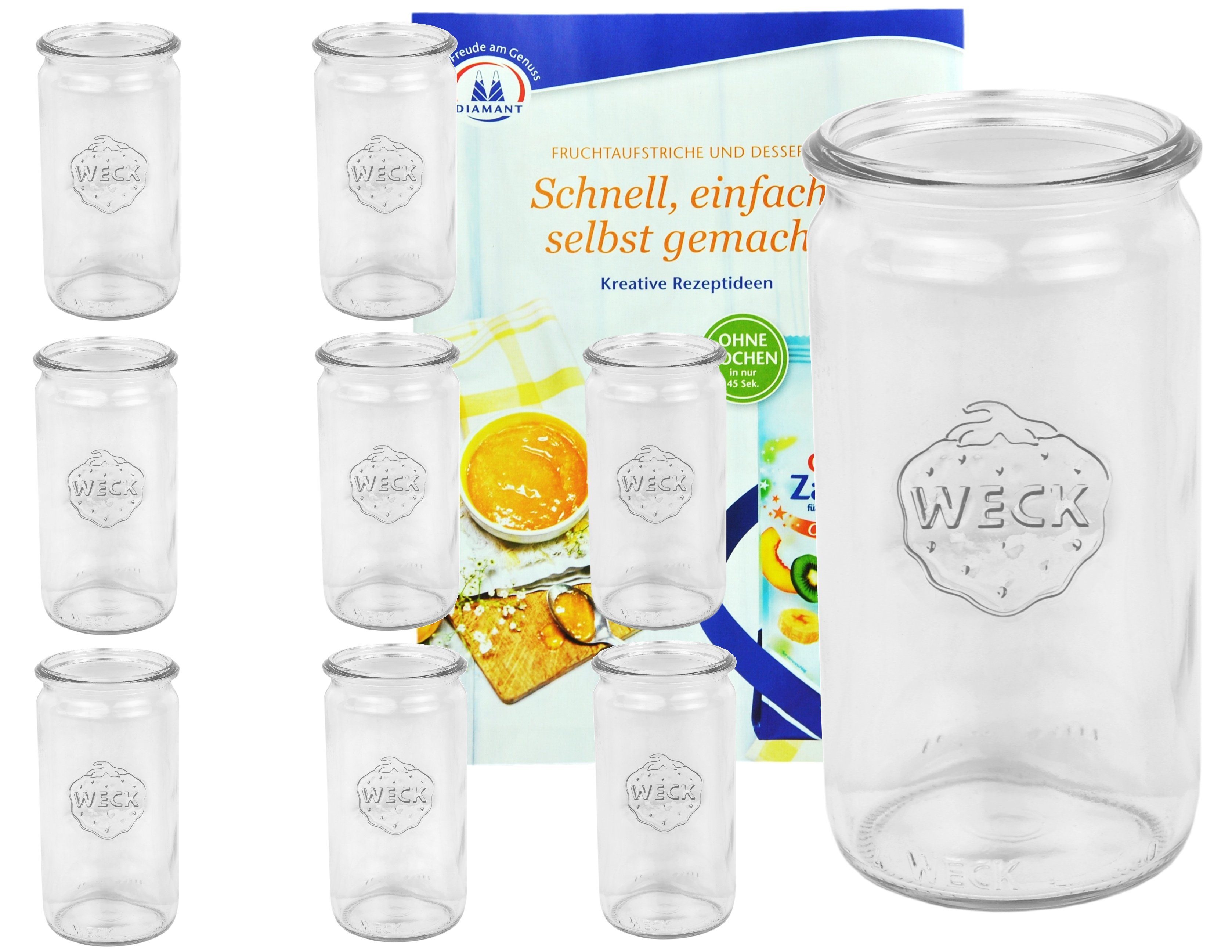 Mambocat Einmachglas 9er Set Weck Gläser 1590ml Zylindergläser 15l