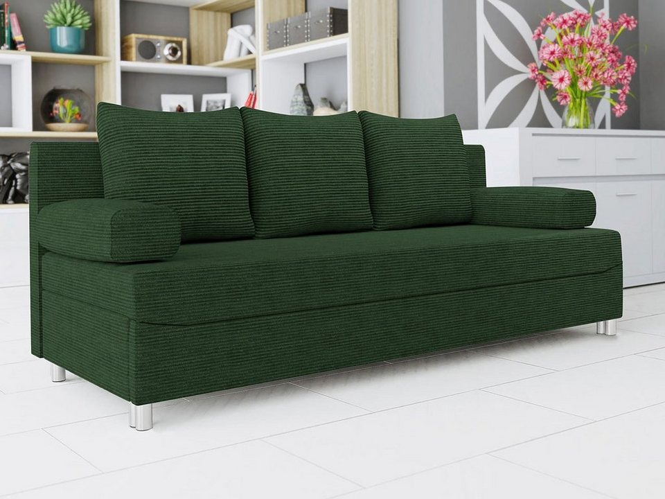 Mirjan24 Schlafsofa Dover Cord Mit Schlaffunktion Und Bettkasten