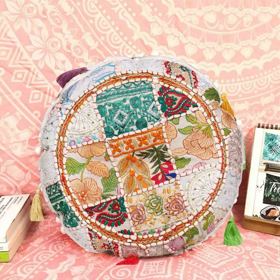 Casa Moro Bodenkissen Patchwork Yogakissen Lali Ø 40cm X Höhe 10cm