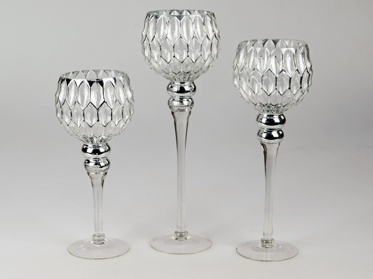 formano Windlicht, Silber H:40cm D:12cm Glas