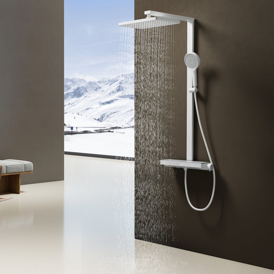 Emke Duschsystem Duschset Regendusche Mit ThermostatÜberkopfbrauseset
