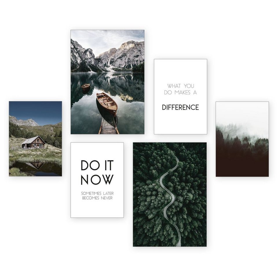Kreative Feder Poster Motivation Inspiration Natur Landschaft See