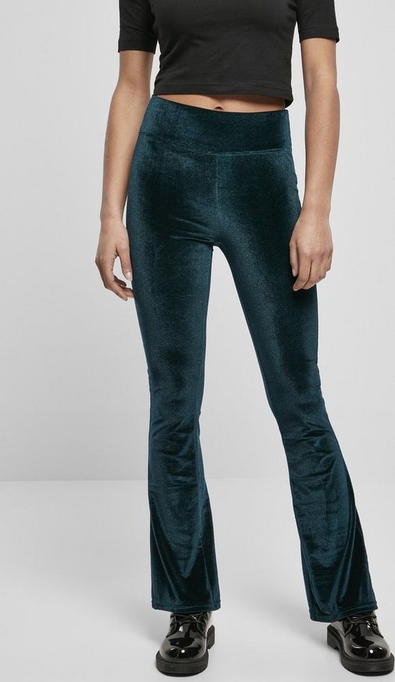 Urban Classics Leggings Damen Ladies High Waist Velvet Boot Cut