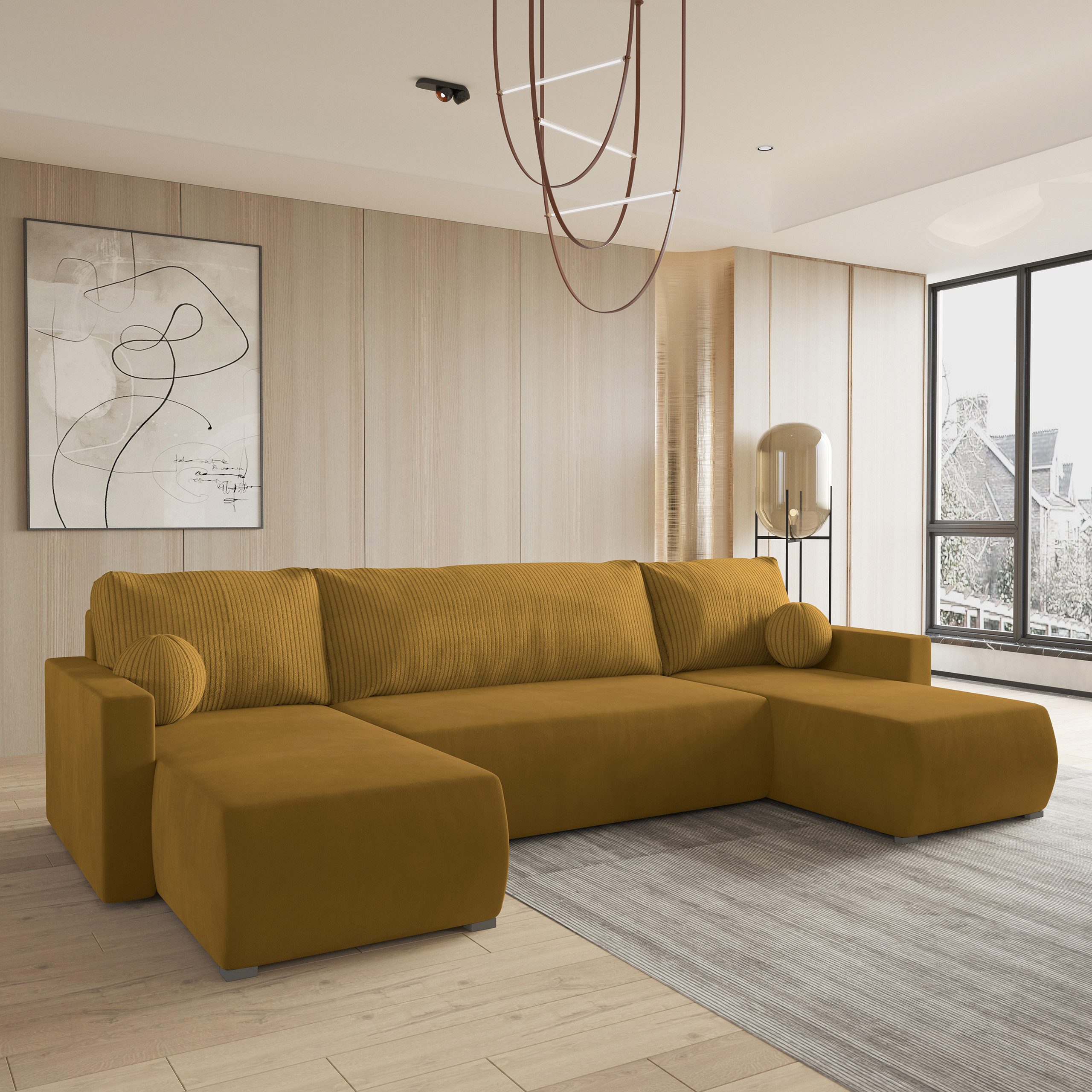 Masseno Ecksofa TESSUN mit Schlaffunktion U-Form, Sofa mit Bettkasten ...