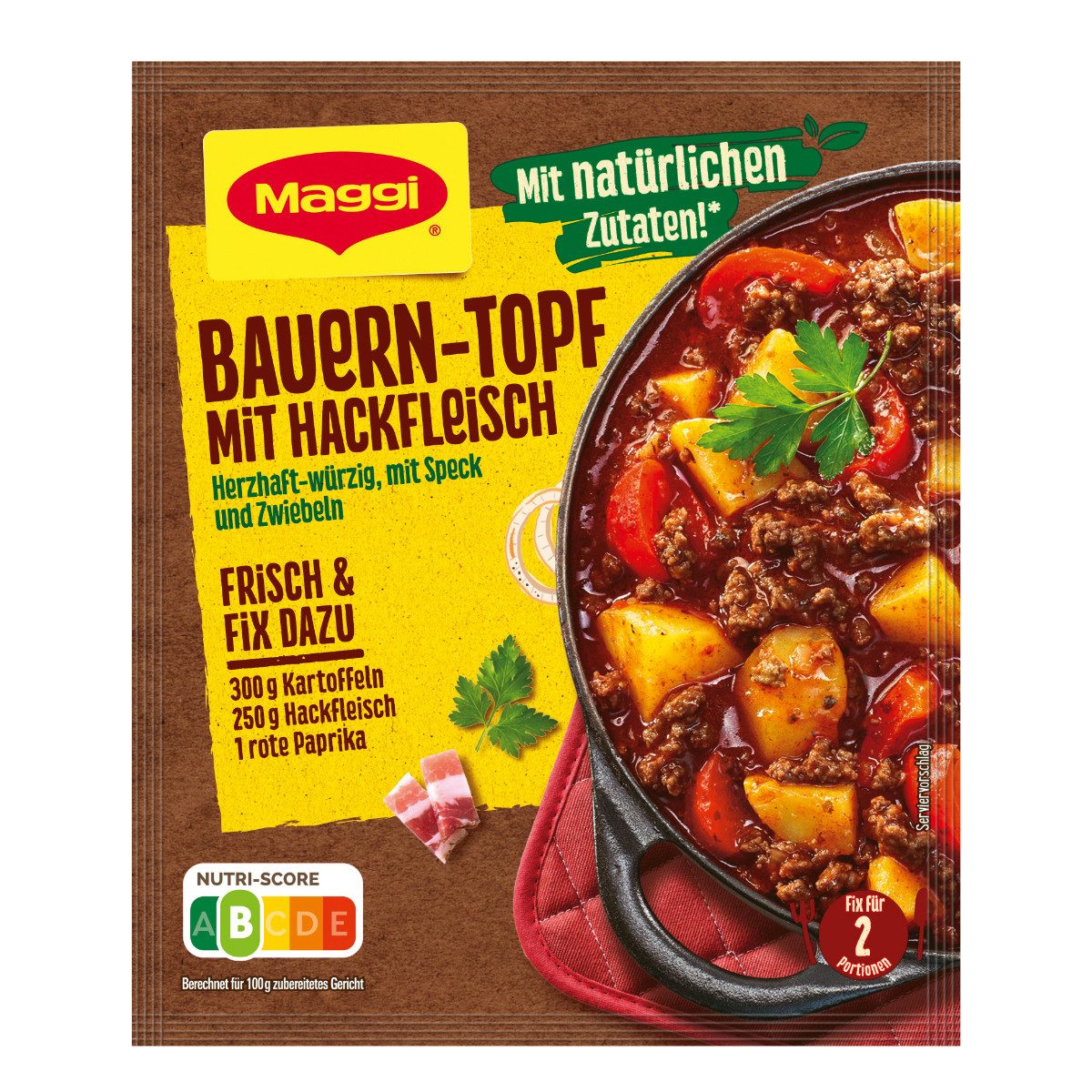 MAGGI Saucen, Maggi Fix Bauern-Topf mit Hackfleisch, Soße