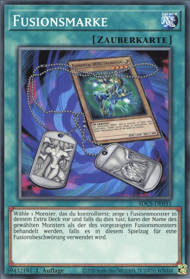 Recollectibles Sammelkarte Yugioh Karte Fusionsmarke Deutsch Yu Gi Oh