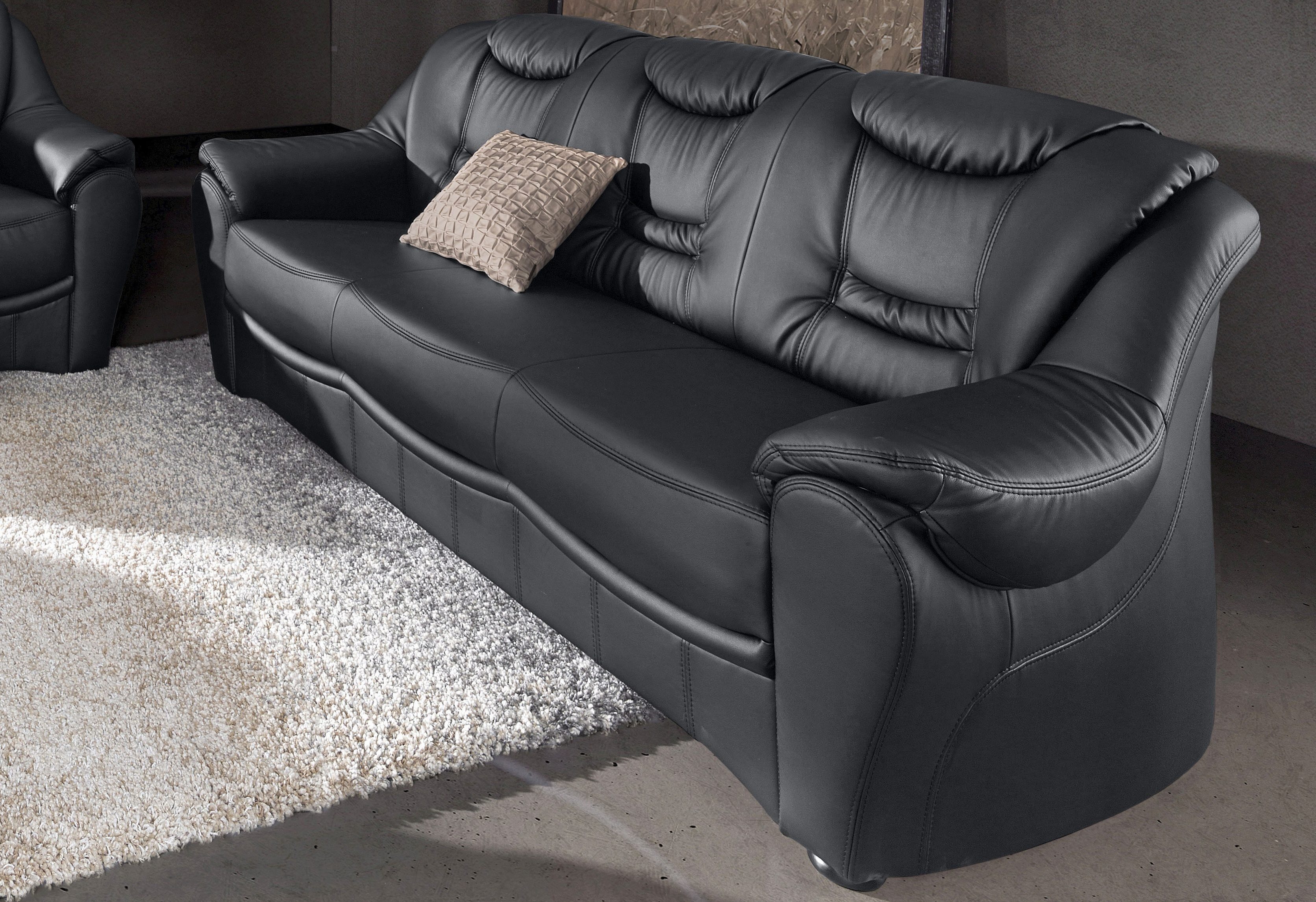 Schwarze 3-Sitzer Ledersofas online kaufen | OTTO