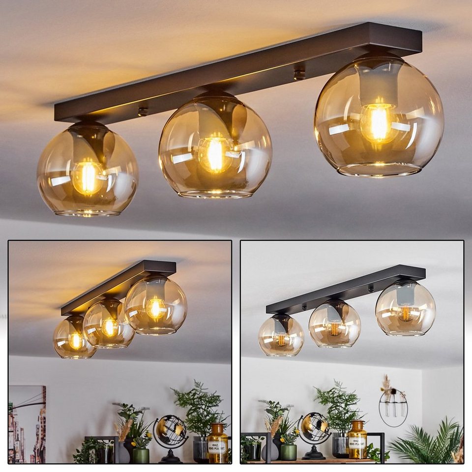 Hofstein Deckenleuchte Cesaro Moderne Deckenlampe Aus Metallglas