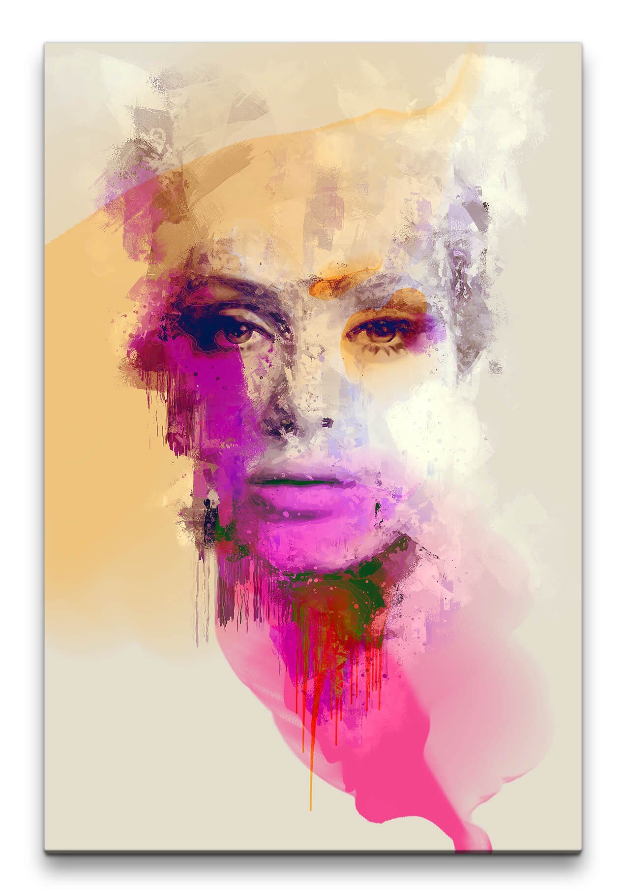Sinus Art Leinwandbild Adele Porträt Kunst Farbenfroh Abstrakt Feminin