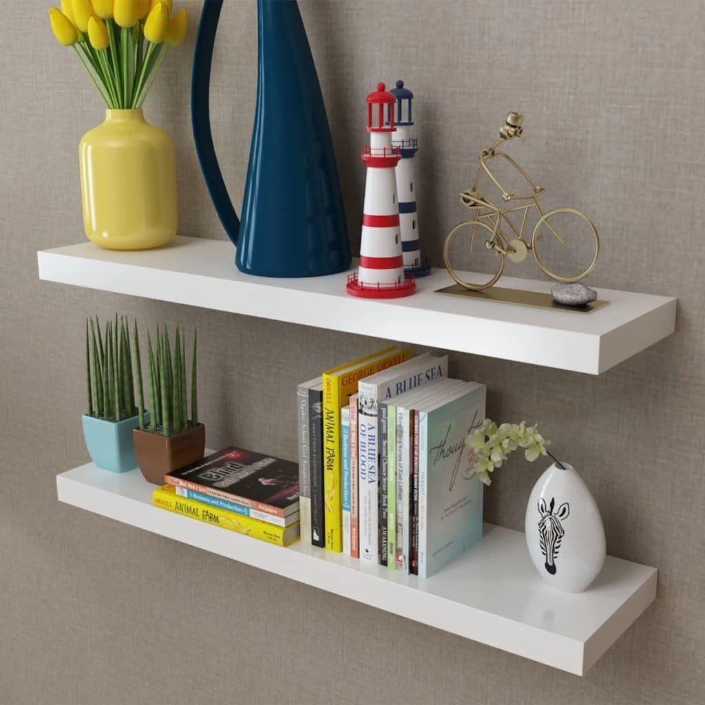 Möbelando Wandregal 296600 2er Set Aus Mdf Mit Mattem Finish In Weiß
