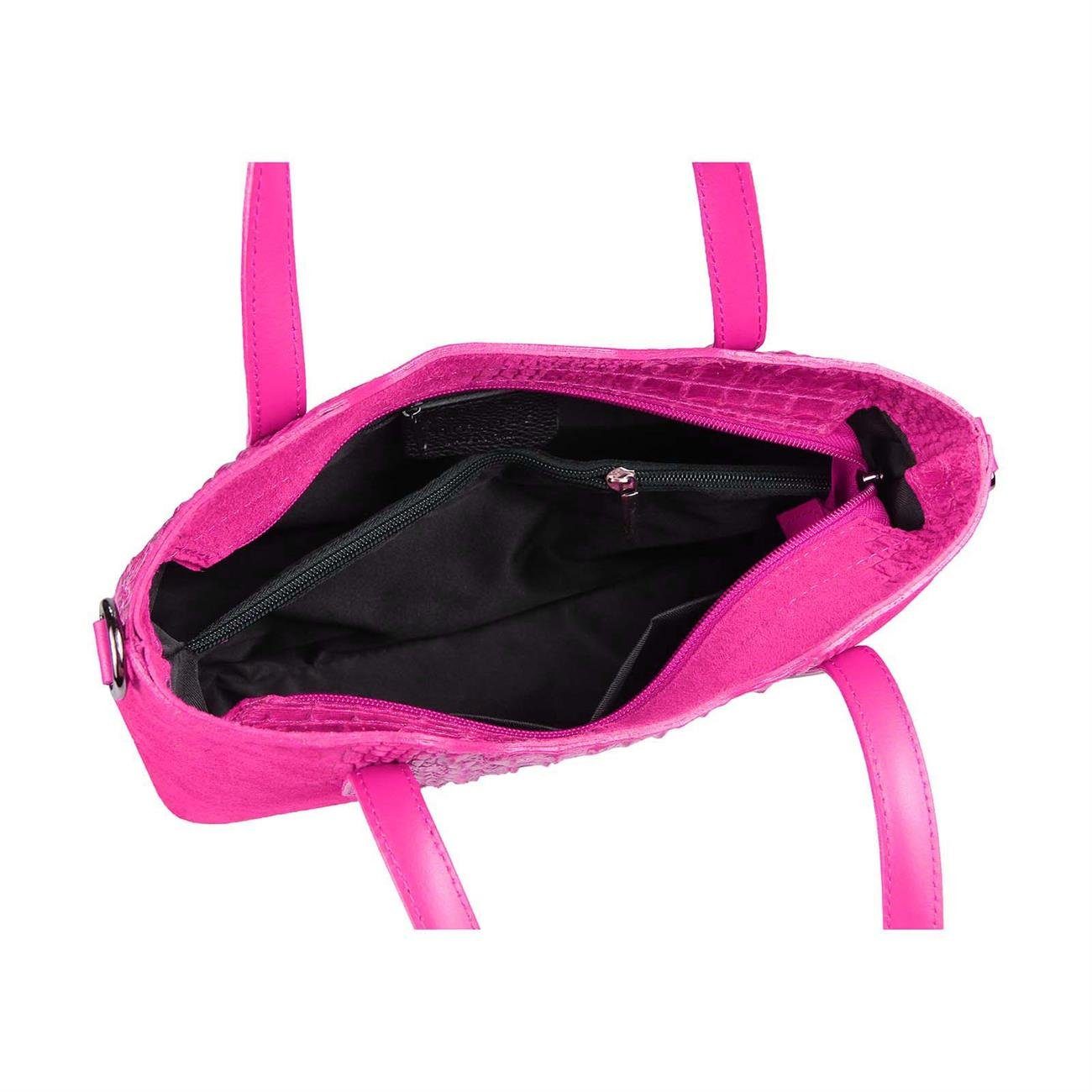 ITALYSHOP24 Schultertasche Made in Italy Damen echt Leder Henkeltasche ...