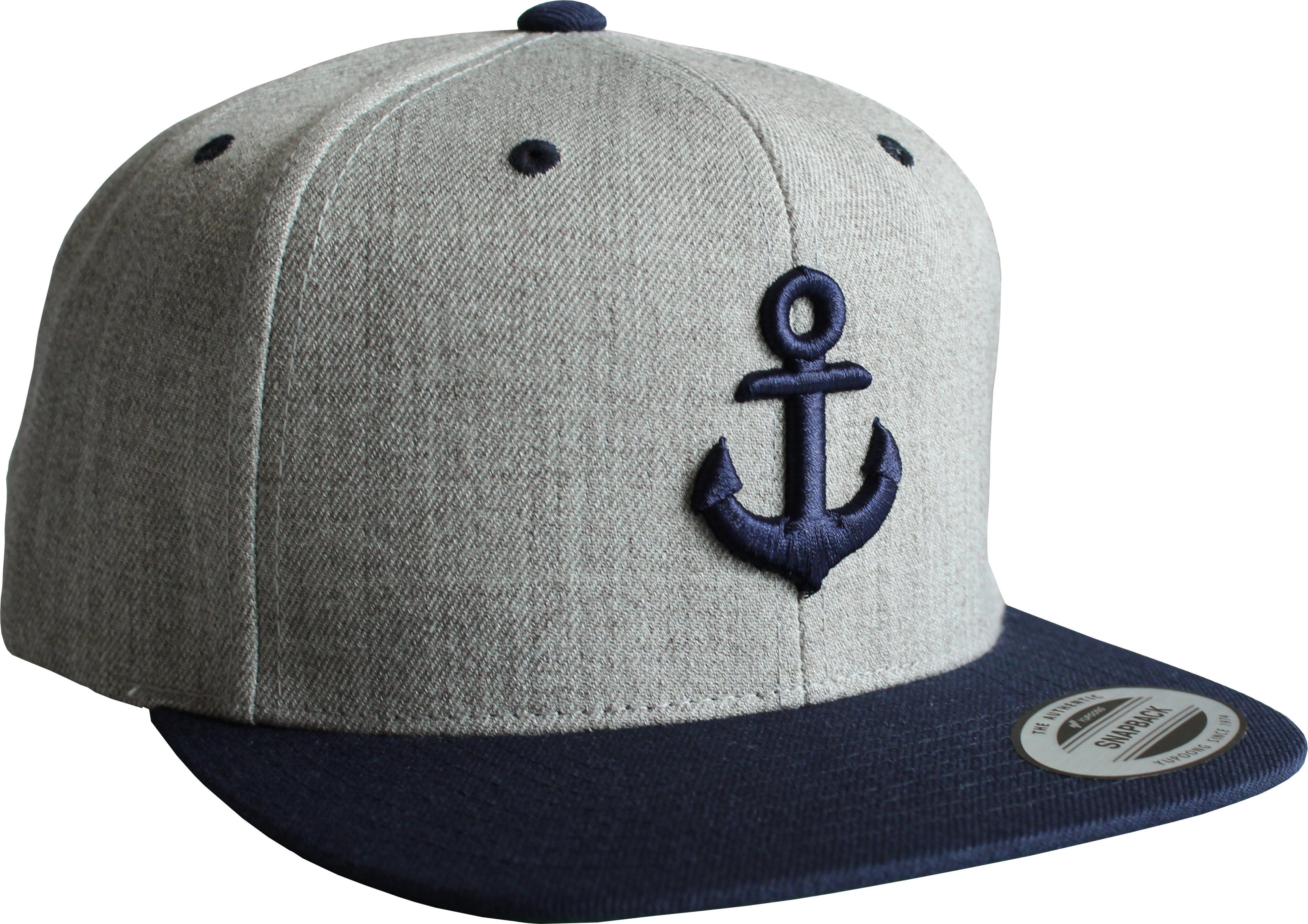 Baddery Snapback Cap Flexfit Outdoor Mütze "Anker" Cap 3D-Stick, One ...