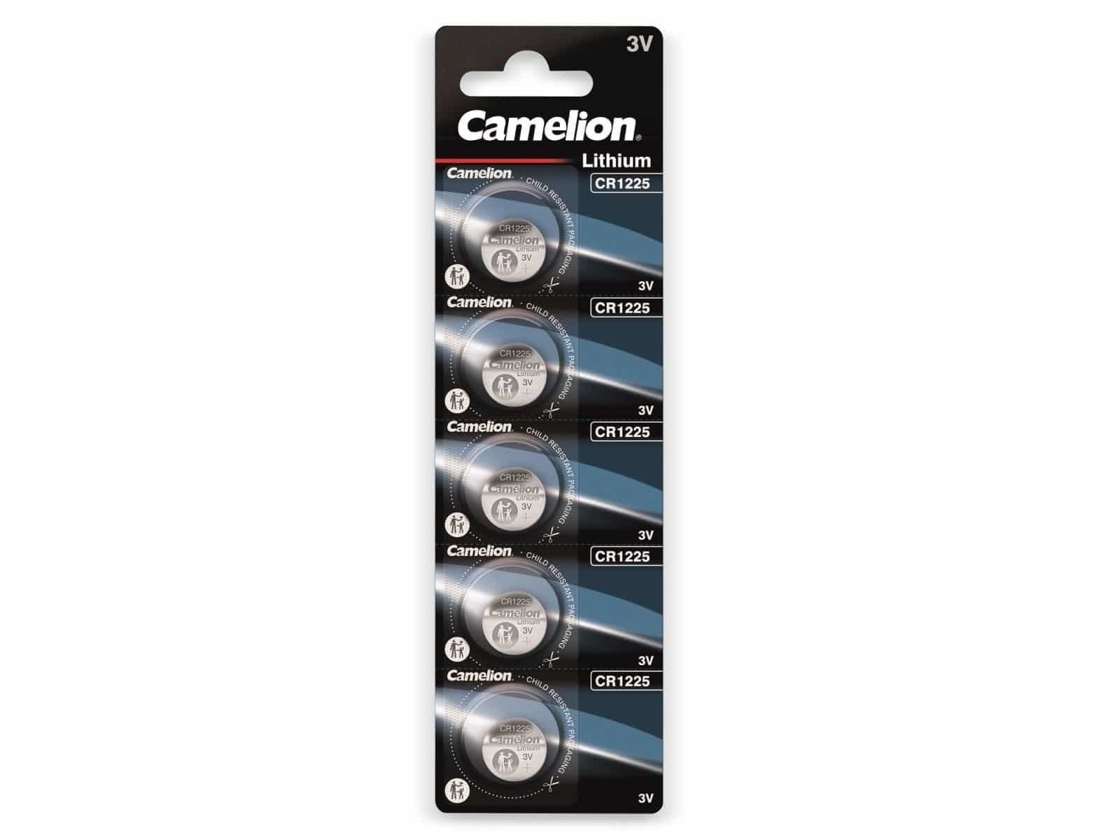 Camelion CAMELION Knopfzelle CR1225, 5 St. Knopfzelle, Hohe Energiedichte und lange Haltbarkeit