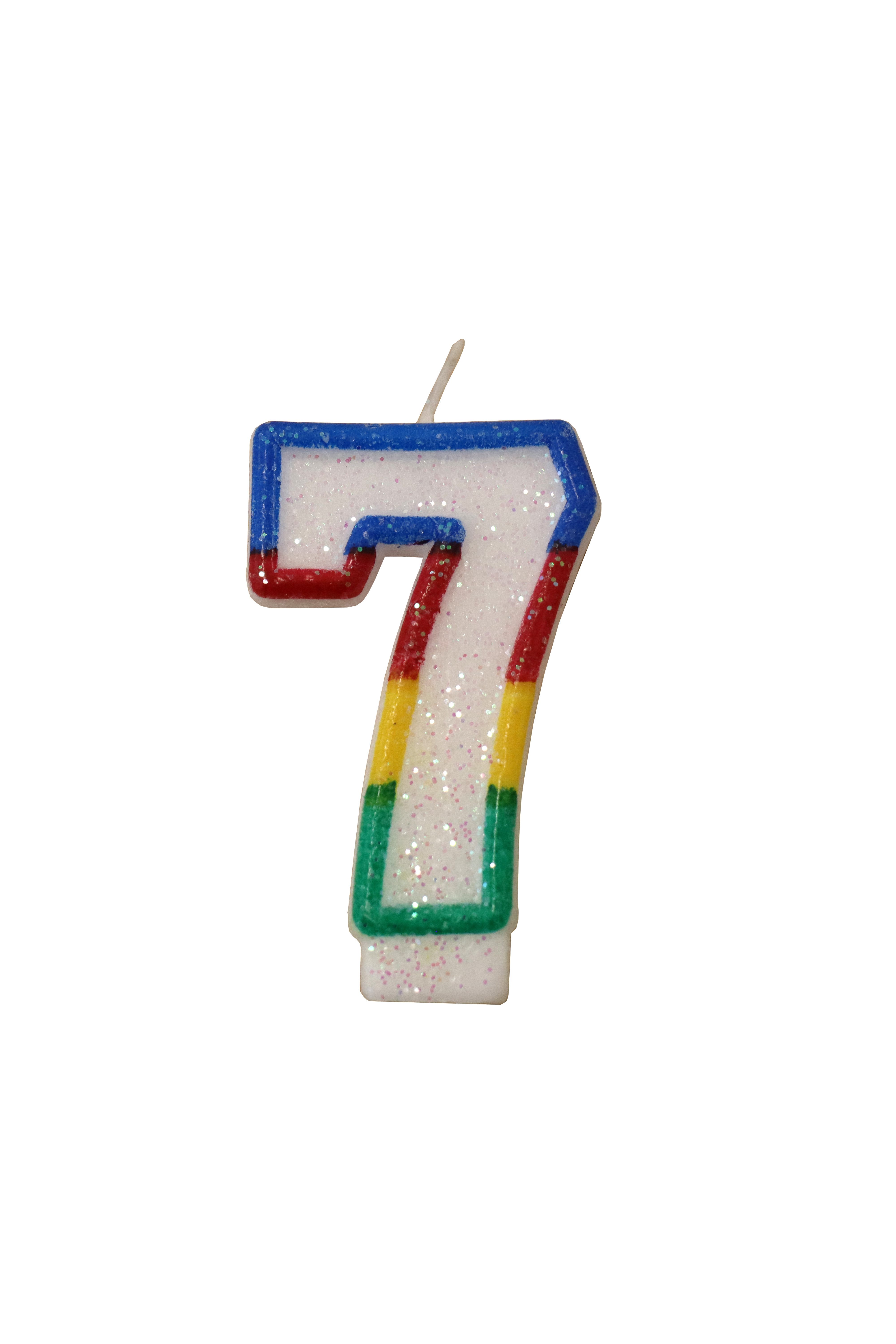 Idena Geburtstagskerze Idena Zahlenkerze „7“ Regenbogen Metallic ...