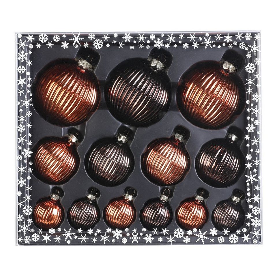 MAGIC by Inge Christbaumschmuck, Weihnachtskugeln Glas geriffelt 4-8cm ... MAGIC by Inge Christbaumschmuck, Weihnachtskugeln Glas geriffelt 4-8cm ...