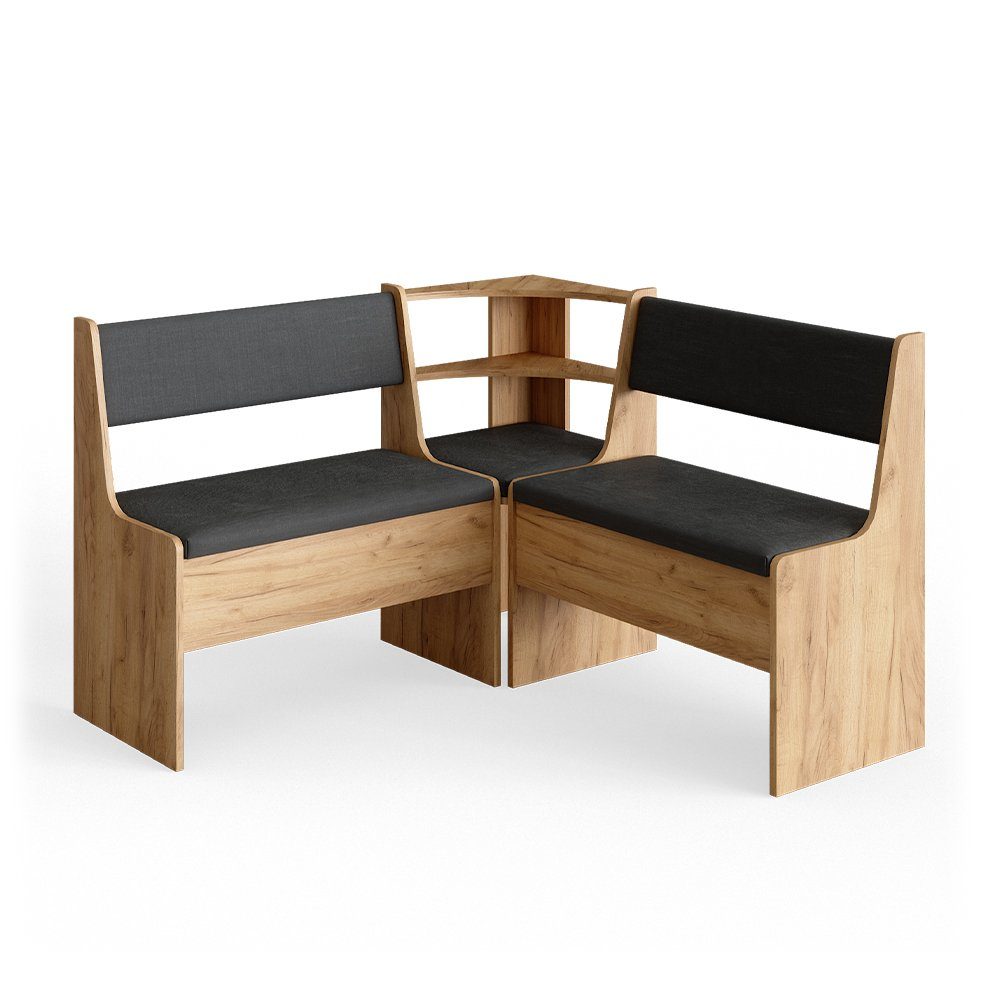 Vicco Sitzbank Roman, Weiß/Anthrazit, 120 x 120 cm Ohne Tisch (Set, 5 ...
