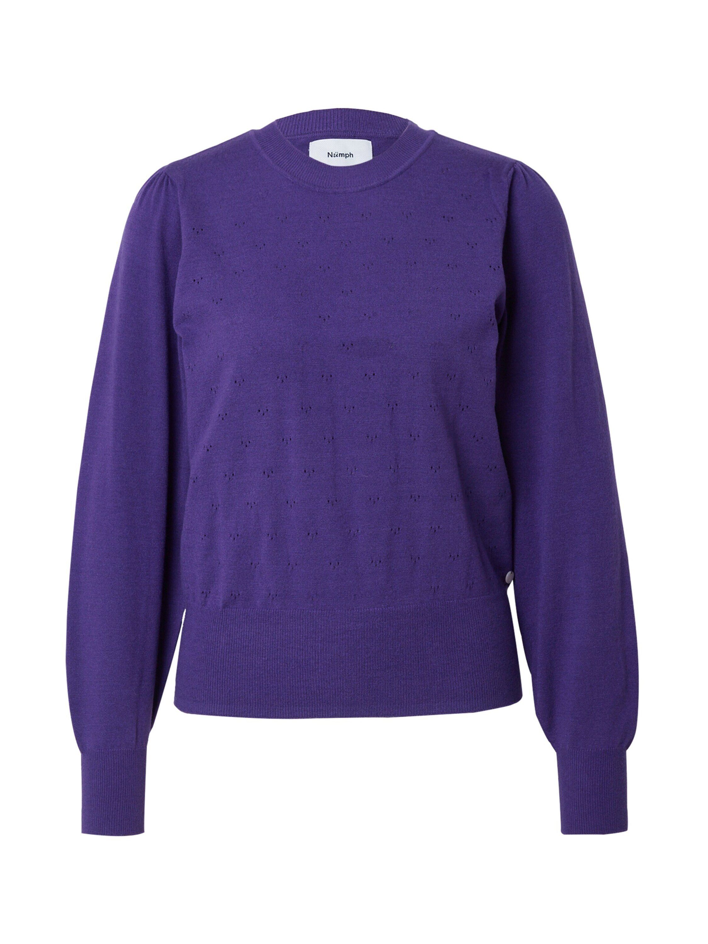 nümph Strickpullover NUEDNA (1-tlg) Lochmuster, Gerader Saum